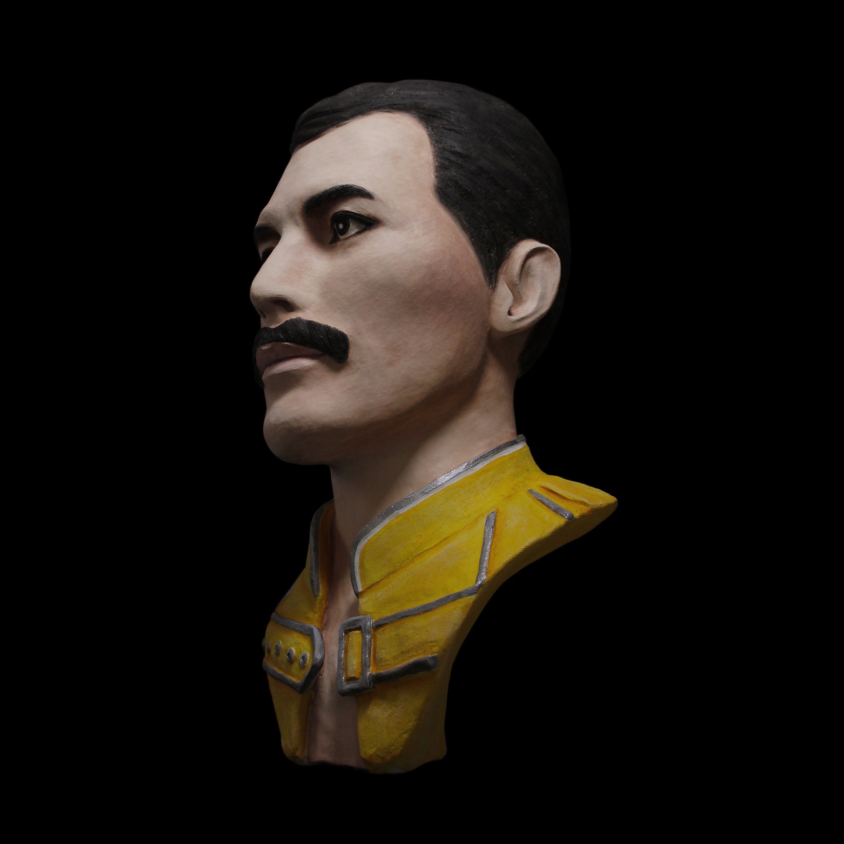 'Yellow Jacket' - Hand Painted Clay Bust – Maria Primolan Sculptor